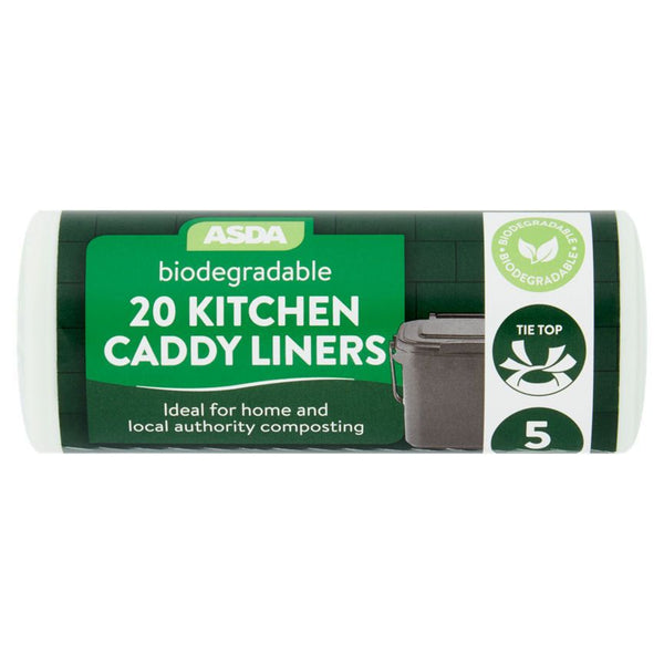 ASDA 20 Home Compostable Kitchen Caddy Liners 5 Litres McGrocer